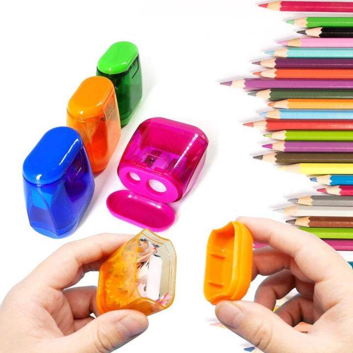 WENQI school supplies Class Handheld Dual Holes Manual with Lid Pencil ...