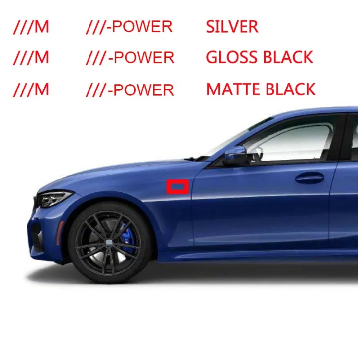 2PCS M Sport / Power Set Emblems Stickers Badges Wing Side for BMW M3 ...