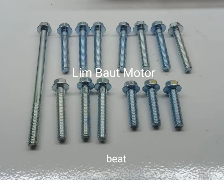 Lim Baut Motor baut cvt beat blok mesin set kanan kiri beat ( 14 biji ...