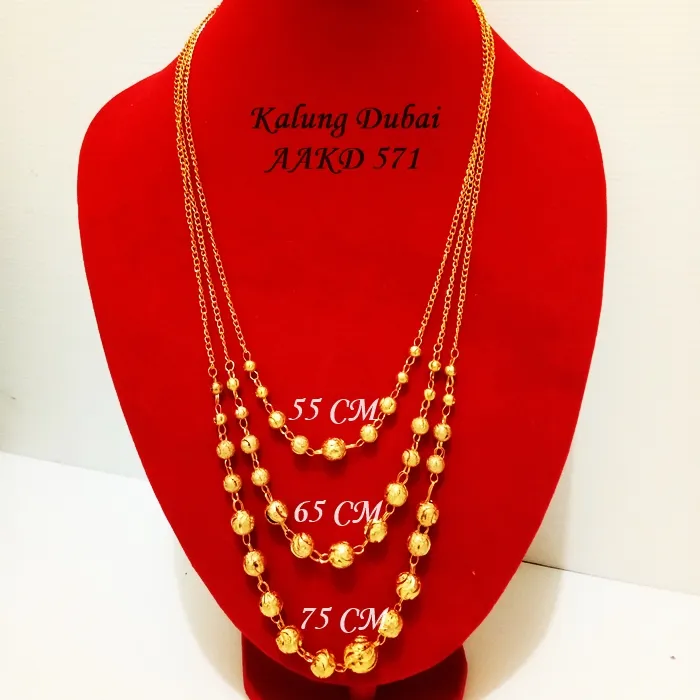 TERBARU-KALUNG DUBAI SUSUN TIGA-KALUNG ETNIK-KALUNG EMAS TIGA SUSUN MewAH DAN ELAGAN | Lazada ...