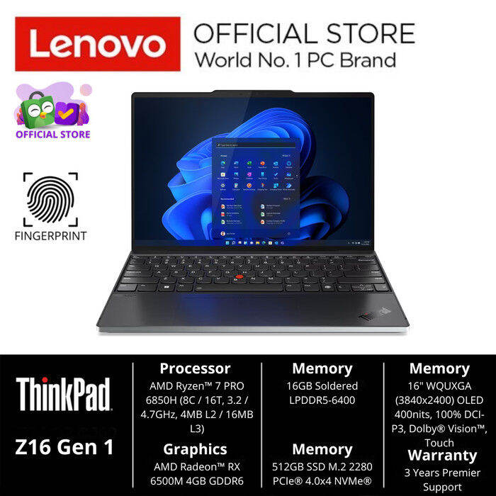 Lenovo ThinkPad Z16 Gen 1 - 2YID AMD Ryzen 7 Pro 16GB 512GB RX6500M ...
