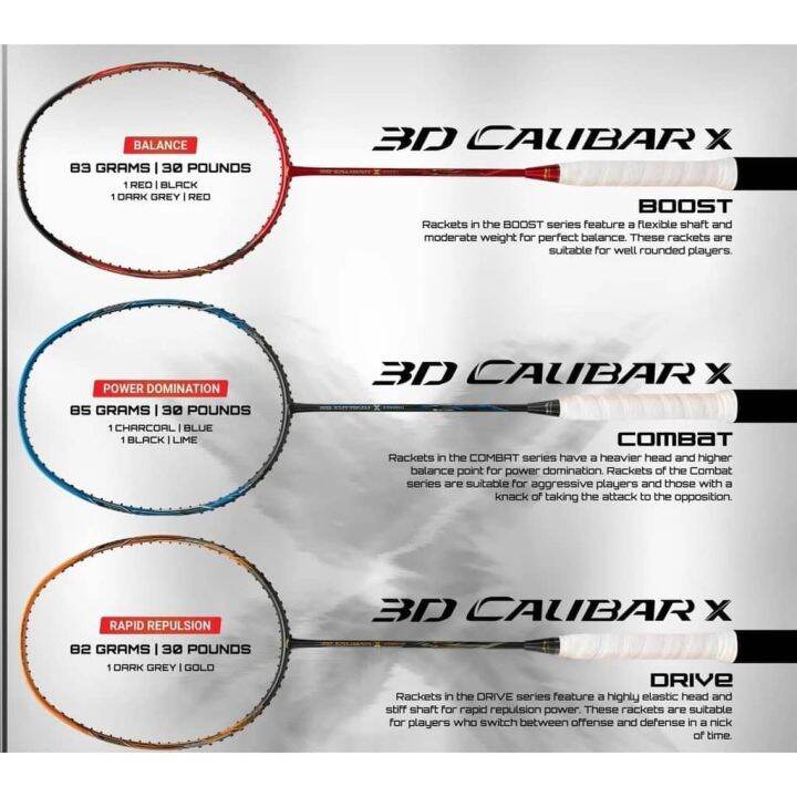LI-NING 3D CALIBAR X BOOST/COMBAT/DRIVE BADMINTON RACKET FREE GRIP | Lazada