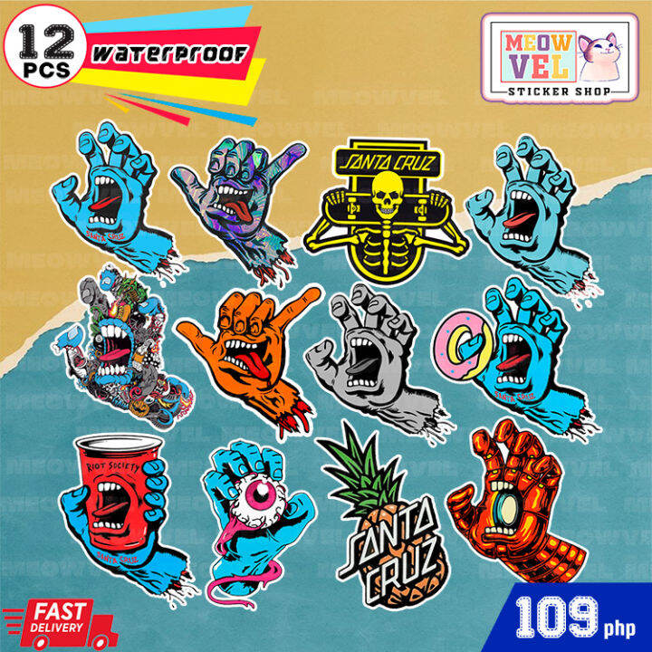 12 PCS SANTA CRUZ SKATEBOARD STICKER PACK #3 | Lazada PH