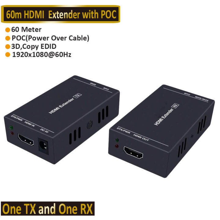 2020 HDMI Extender with IR & Loop Out 1080P HDMI Extender 60m No Loss ...