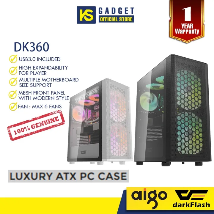 AIGO DARKFLASH PC CASES DK360 LUXURY ATX | Lazada