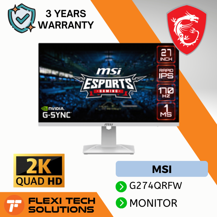 Flexi Tech MSI G274QRFW Gaming Monitor 27" (69cm) 2560x1440 (WQHD ...