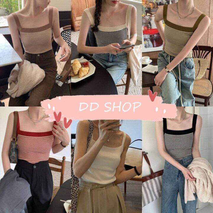DD SHOP'พร้อมส่ง' 2896-2 เสื้อกล้ามไหมพรม ดีผ้านิ่มใส่สบาย ใส่แมทง่าย | Lazada.co.th