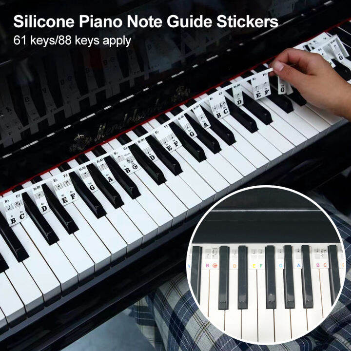 SDYQD Removable Piano Keyboard Note Labels Silicone Piano