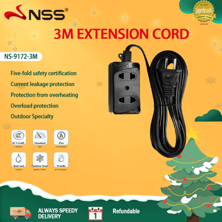 Extension Cord 3 meter black anti-freezing protection overheating ...
