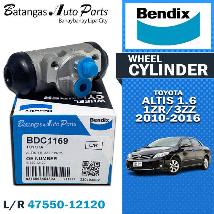 BENDIX REAR WHEEL CYLINDER TOYOTA COROLLA ALTIS 1.6 1ZR / 3ZZ 2010-2016 ...