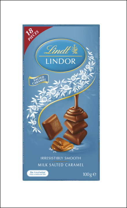 Lindt Lindor Milk Salted Caramel Chocolate Block 100g | Lazada PH