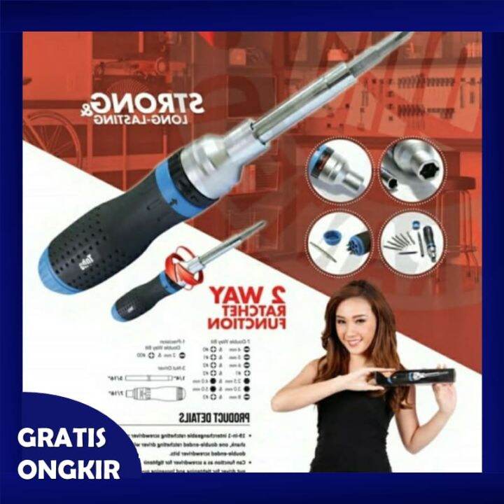 *Bisa Cod *Obeng Interchangeable Rachet Driver Set Toho 19 In 1 Obeng Ratchet | Lazada Indonesia