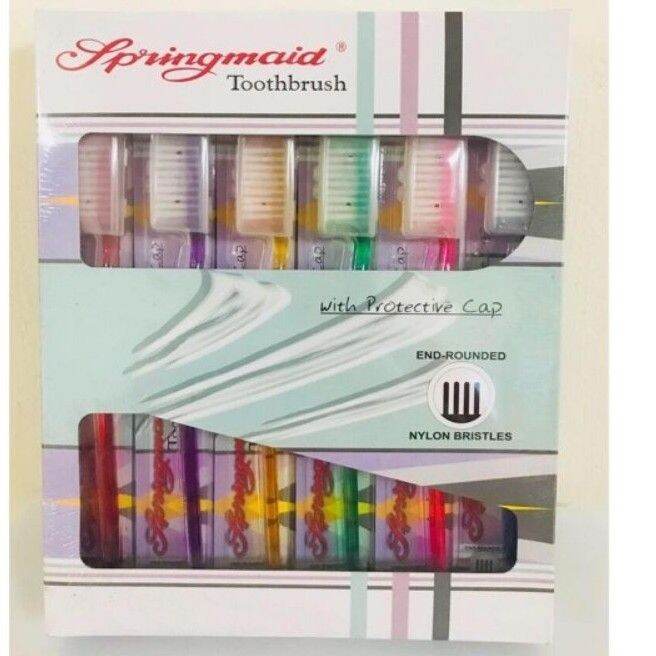 Springmaid Adult Toothbrush With Protective Cup #8175 12pcs/Box | Lazada PH