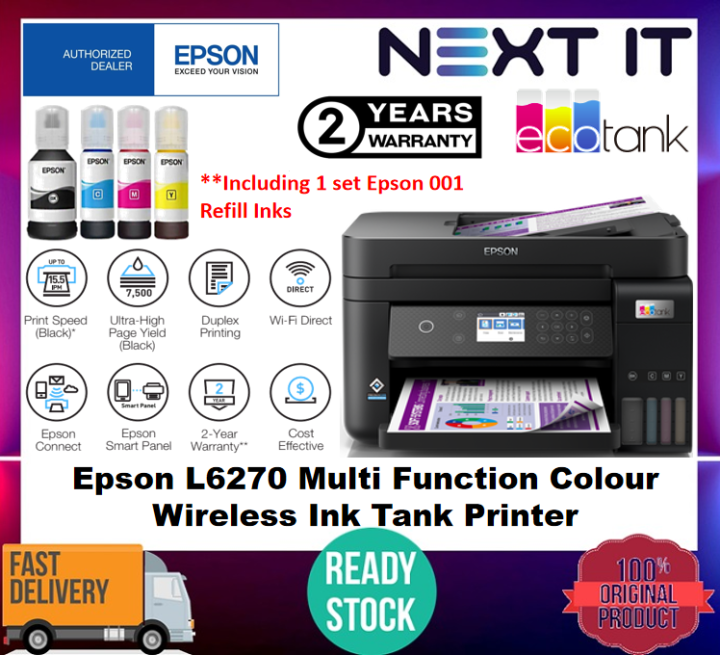 [READY STOCK] Epson EcoTank L6270 A4 Wi-Fi Duplex All-in-One Ink Tank ...