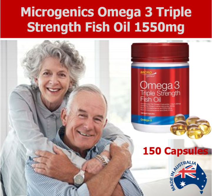 Microgenics Omega 3 Triple Strength 1550mg Fish Oil 150 แคปซูล | Lazada ...