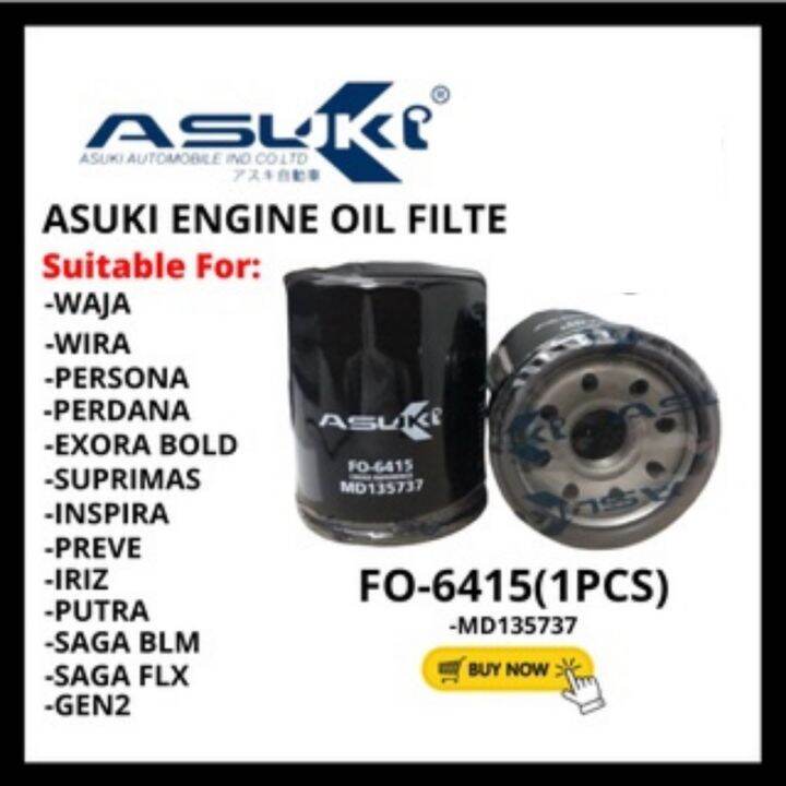 ASUKI Engine Oil Filter Proton Wira/Waja/Persona/Perdana/Iriz/Saga BLM ...