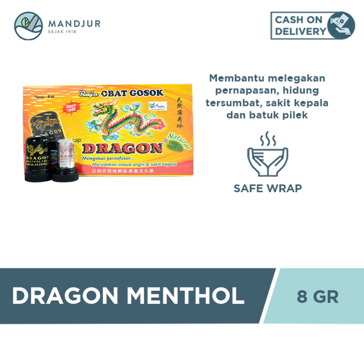 Dragon Menthol Cone 8 gram - Balsem / Inhaler Pereda Hidung Tersumbat ...