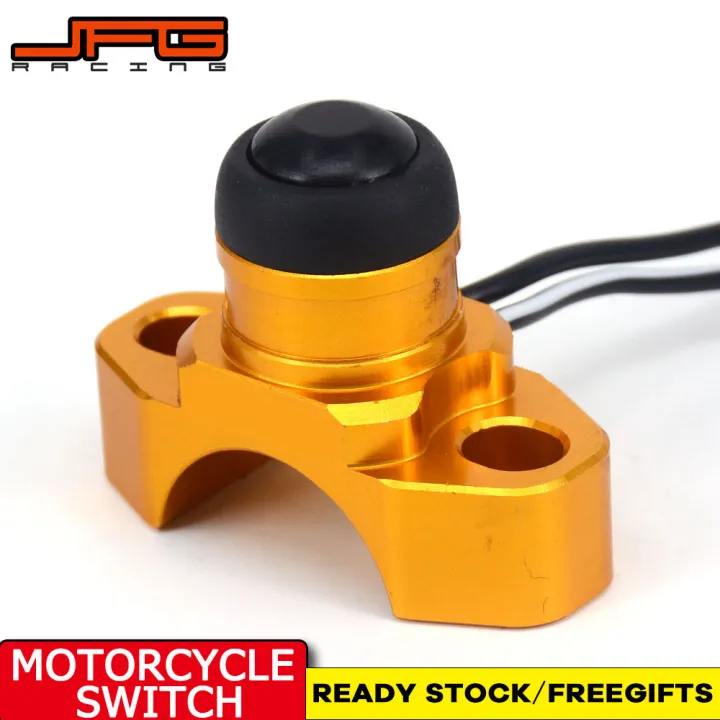 JFG racing Gold CNC Universal Motorcycle Engine Stop Start Kill Switch ...