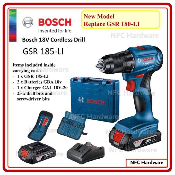BOSCH GSR 185LI Cordless Drill 18V | Lazada