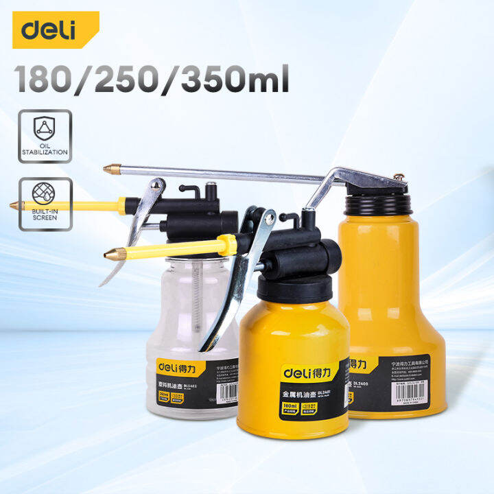 Deli 182ml / 250ml / 350ml Oiler Pump lubrication feed oil can spray ...