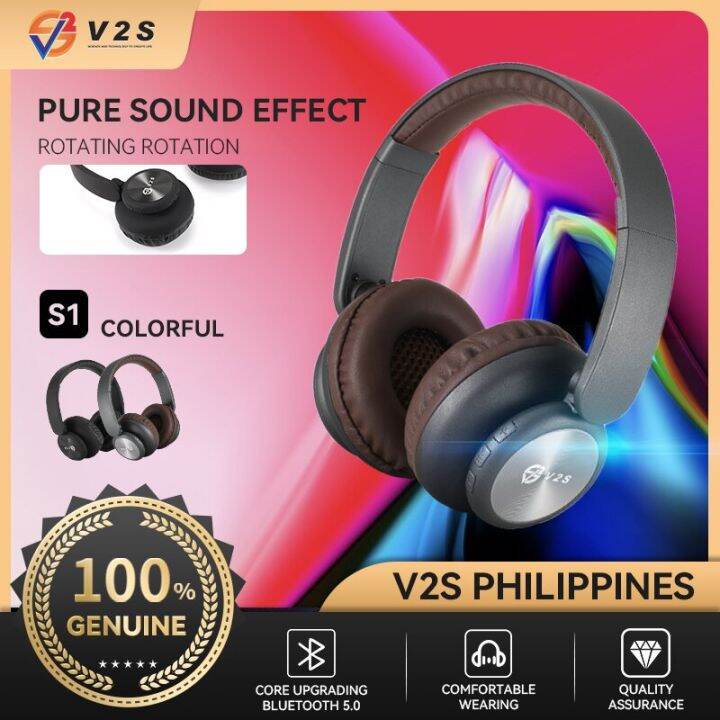 V2S S1 Stereo Bluetooth Headset Incoming Call Alert Bass Wireless ...