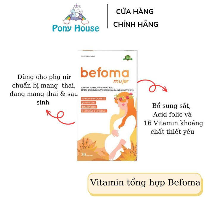 Vitamin Tổng Hợp Befoma bổ sung Sắt, Acid Folic, Vitamin và khoáng chất ...