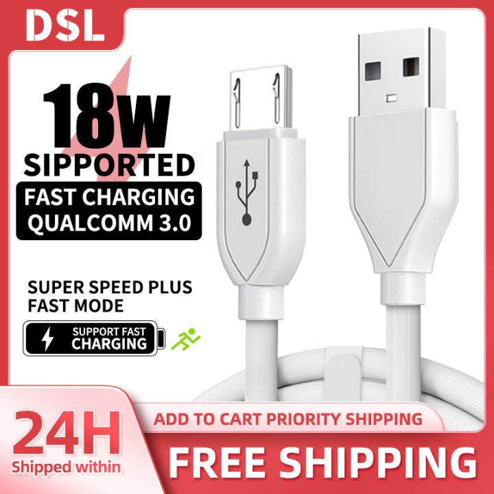 DSL CB071 2.4A Qualcomm3.0 Fast Charging Data Cable for Micro / iPh ...
