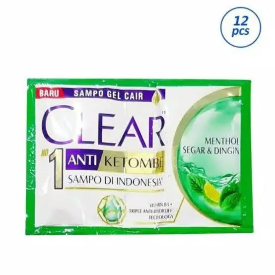 Clear ANti Ketombe Menthol Segar & Dingin Shampoo Sachet 9ml (12 Sachet ...