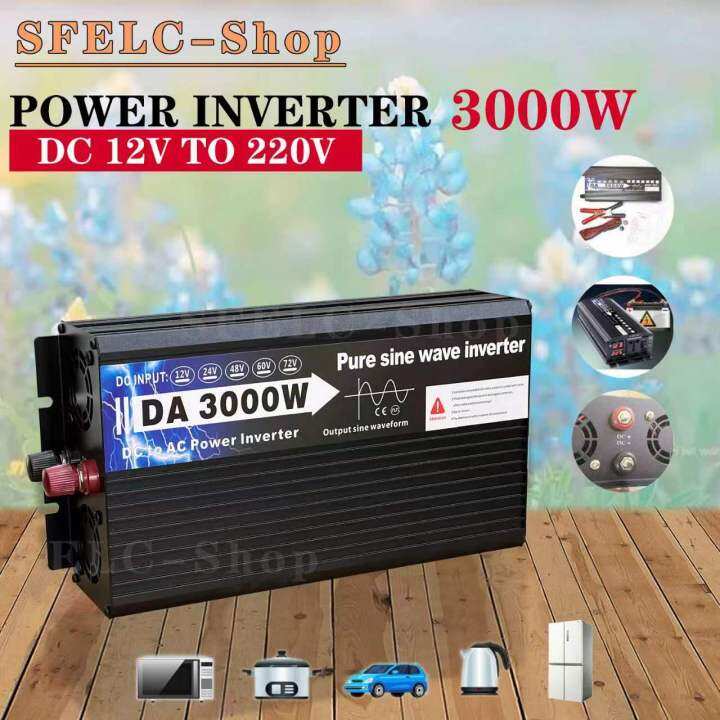 【กทม.พร้อมส่ง】Inverter 1600W 3000W 5000 w pure sine wave 12V 24v อิน ...