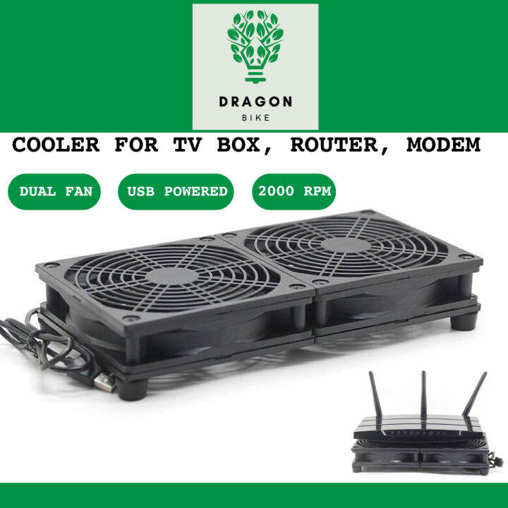 USB 5V Powered 120mm 2000RPM Dual Cooling Fan for Router, Modem, TV Box ...