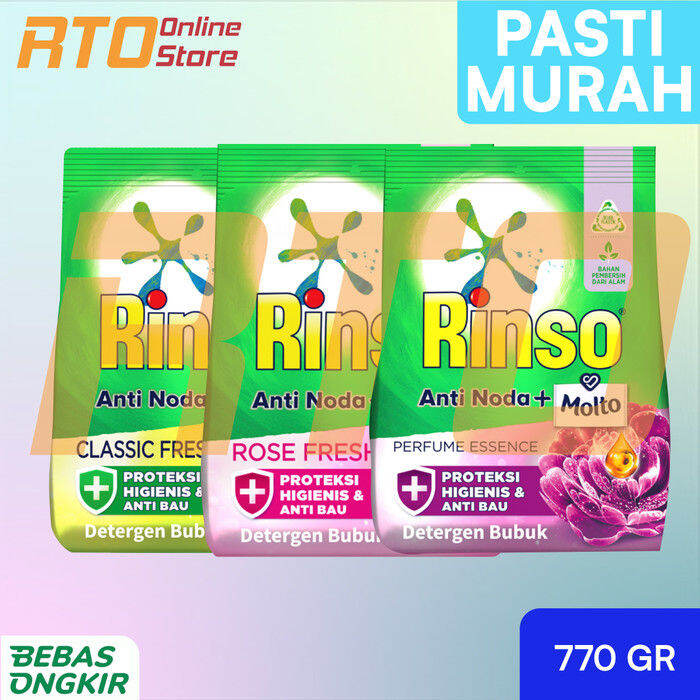 RINSO MOLTO DETERJEN ANTI NODA BUBUK PEWANGI 770GR | Lazada Indonesia
