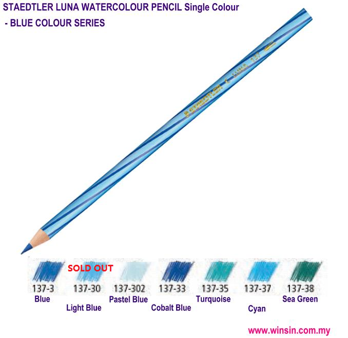 STAEDTLER LUNA WATERCOLOUR PENCIL Single Colour - BLUE COLOUR SERIES ...