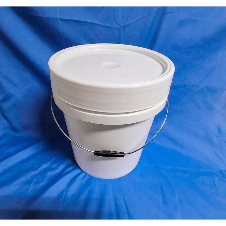practical PB8698 Wide Mouth White Pail and Metal Handle with Tamper ...