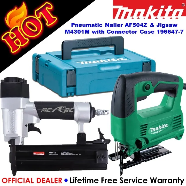 Makita Pneumatic Nailer AF504Z & Makita Jig Saw M4301M with Makita Type ...
