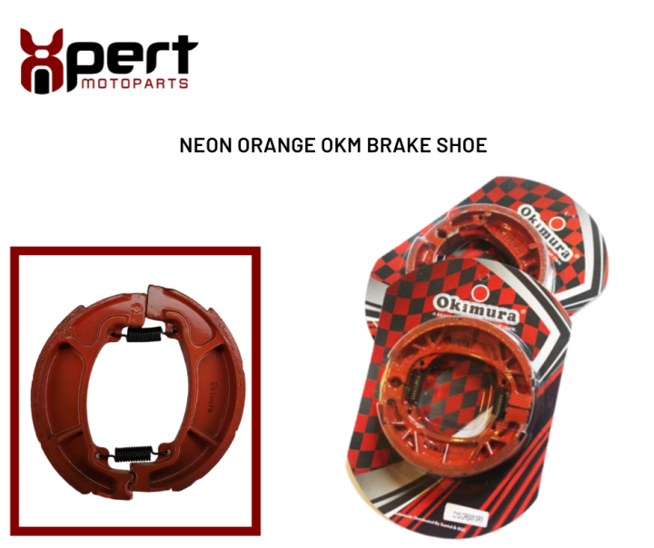 Original Okimura Neon Orange Brake Shoe for TMX 125 Alpha | Lazada PH