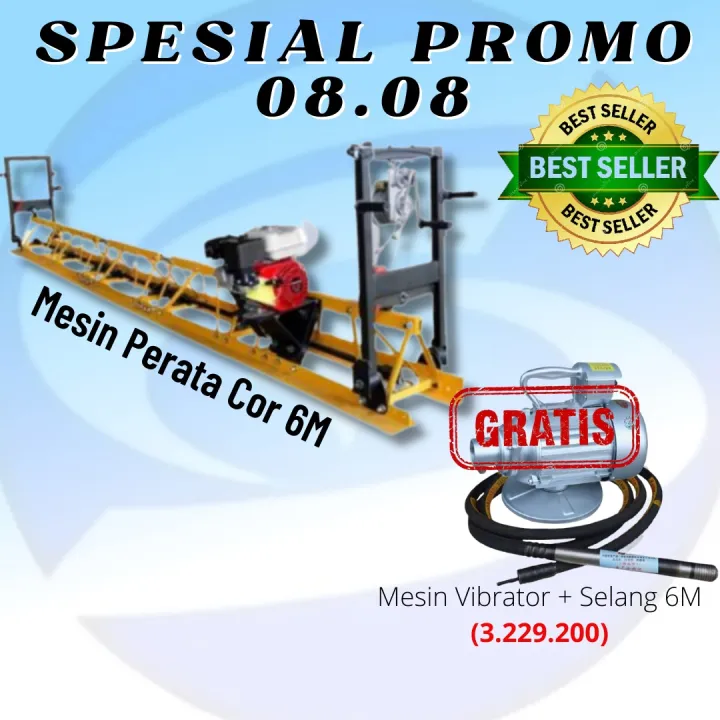 Mesin Perata Beton concrete Truss Screed 4 Meter Honda GX 160 | Lazada ...