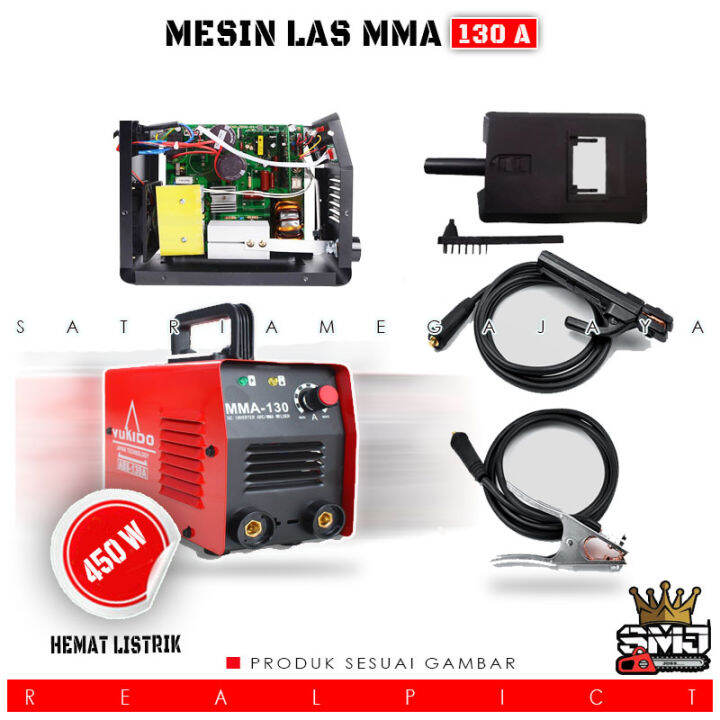Mesin las Mma 450 Watt AB-130A Mesin Travo Las Trafo Inverter 450W - 130A Yukido. Daya Lebih ...