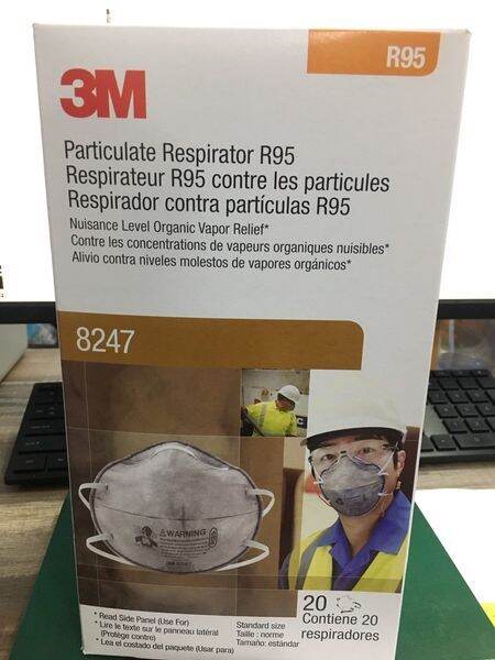 3M™ 8247 หน้ากากรองฝุ่น ละออง กลิ่นเจือจางของไอระเหยสารตัวทำละลาย, R95 ...