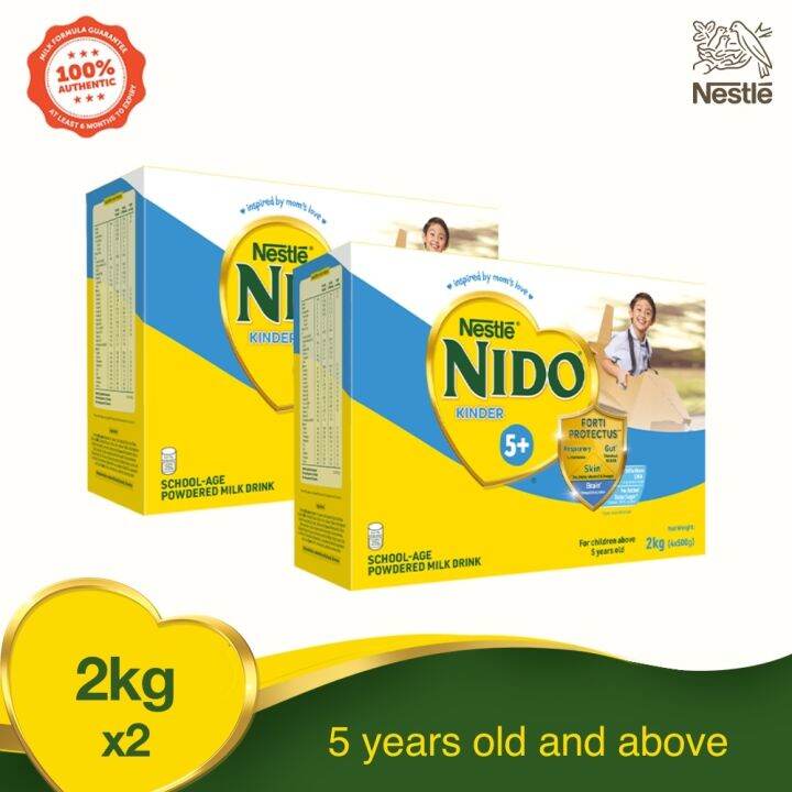 NIDO® 5 Powdered Milk Drink For Children Above 5 Years Old 4kg [2kg x 2 ...