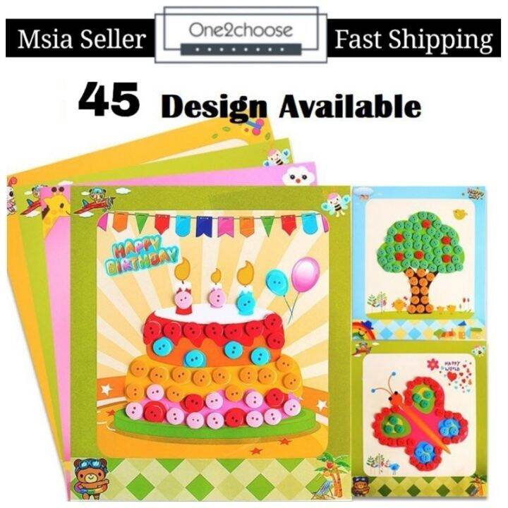 DIY Craft Kids Children Button Sticker Handmade Art Craft stickers ...
