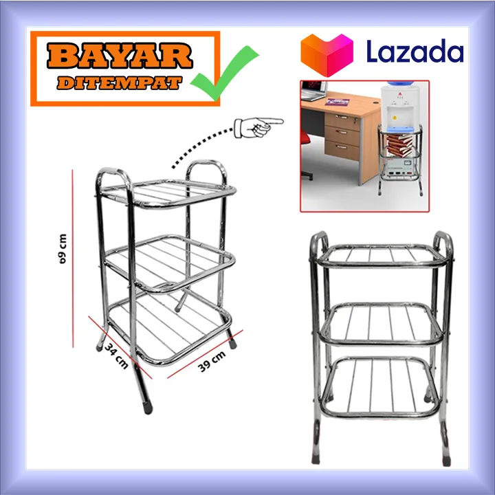 Rak galon / Kaki Dispenser 3 Susun Stainless | Lazada Indonesia