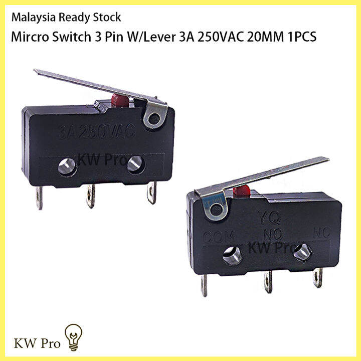 SW-KW12 Micro Switch 3 Pin W/Lever 3A 250VAC 20MM 1PCS | Lazada