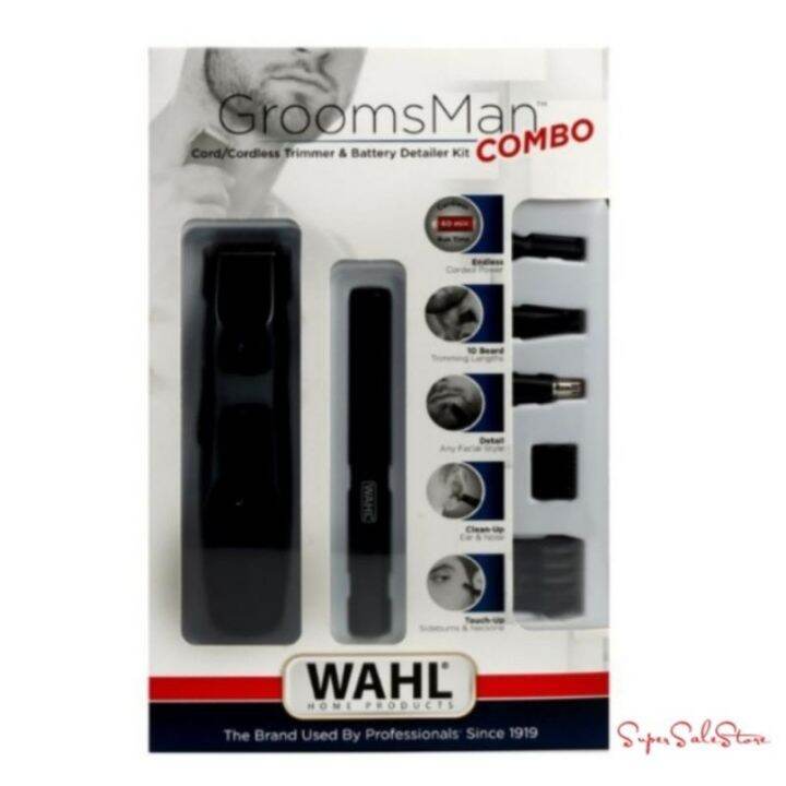 Wahl GroomsMan Combo Cordless Hair Clipper Cutter Trimmer Shaver Razor ...