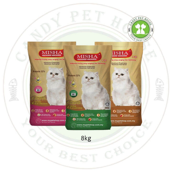 MISHA Dry Cat Food Adult / Kibbles / Makanan Kucing (8KG) | Lazada