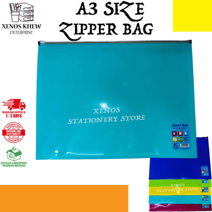 A3 PVC ZIPPER BAG ZIP LOCK FILE HOLDER / A3 COLOUR PVC ZIPPER BAG ...