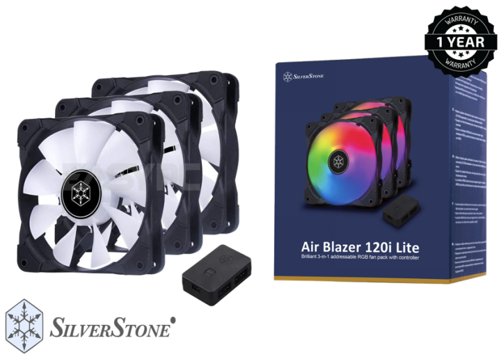 SilverStone Air Blazer 120i Lite ARGB 3-in-1 (3 Fan Pack, 120mm, 37 CFM ...