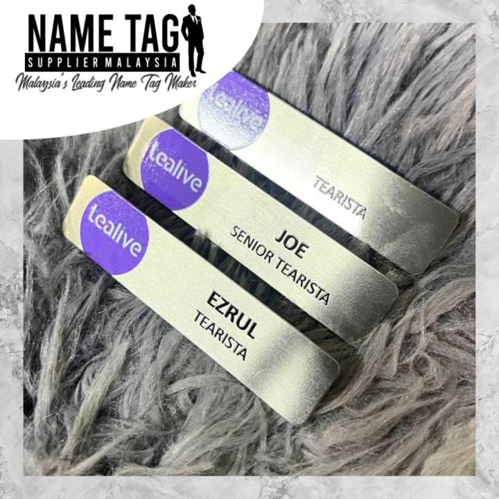 [PREMIUM}] NAME TAG METAL TEALIVE (65x15MM) | Lazada