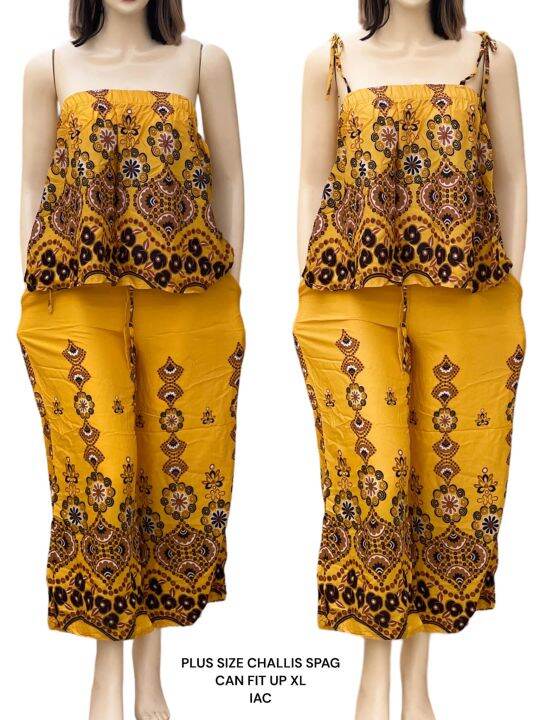 CHALLIS SPAG TERNO SQUAREPANTS 2 WAY TO WEAR WITH SIDE POCKET HIGH ...