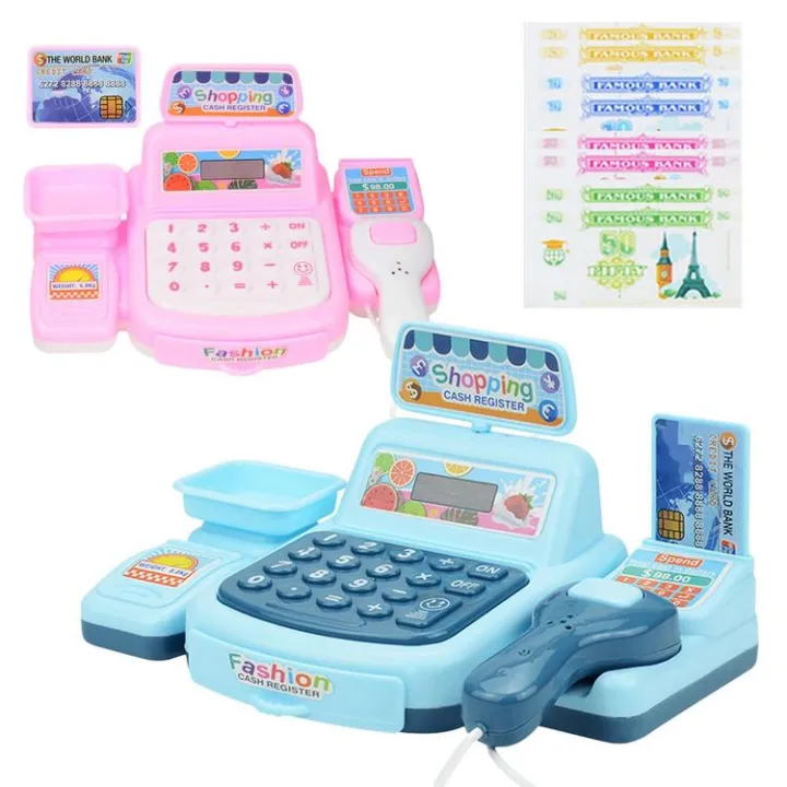 Toy Cash Register for Kids Cashier Counting Calculator Toy Set ...