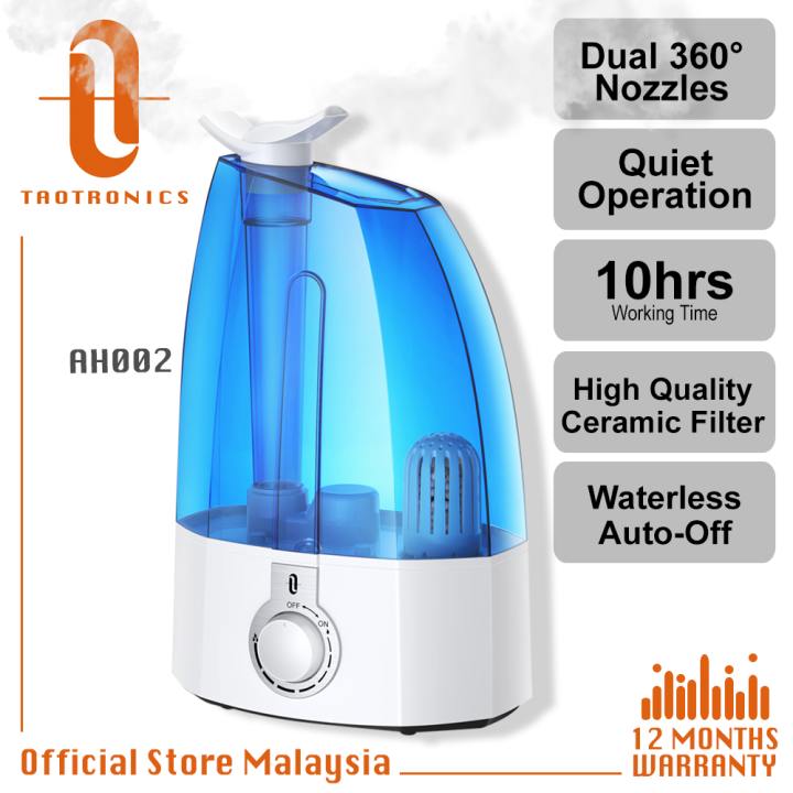 TaoTronics AH002 3.5L Air Humidifier with Ceramic Filter Purify Tape ...